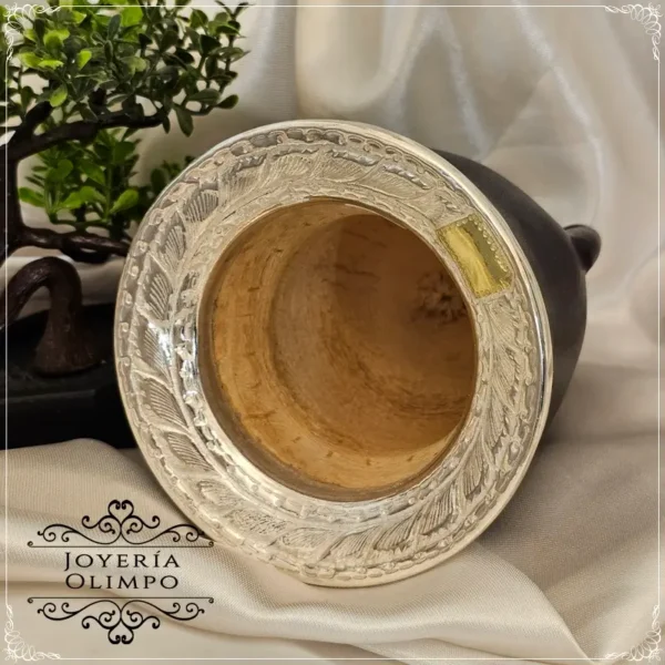 Mate con labrado en Plata y Oro 18k-27778 – Joyería Olimpo
